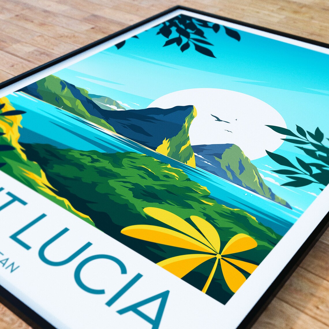 Saint Lucia travel print Caribbean | Etsy