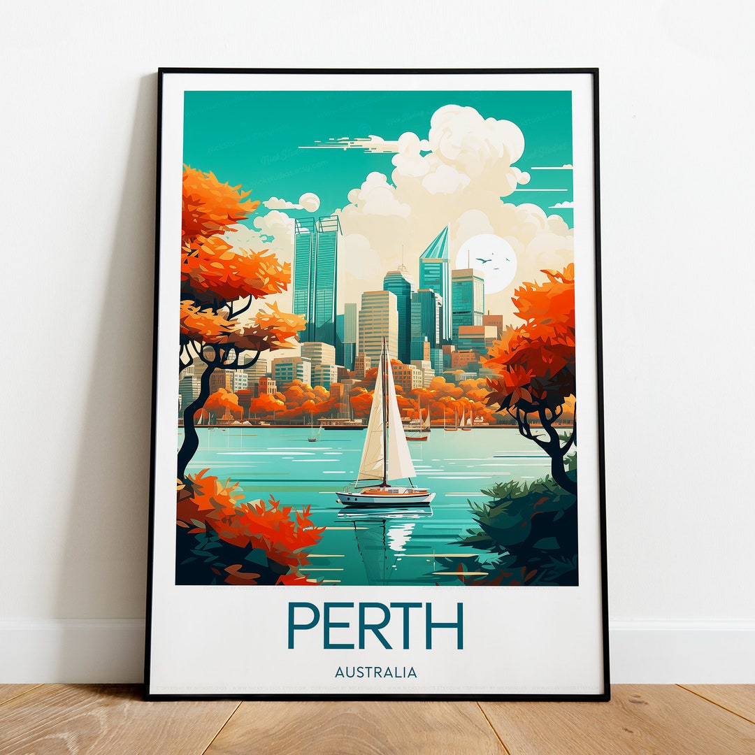 Perth Travel Print - Australia, Perth Print, Perth Poster, Wedding Gift ...