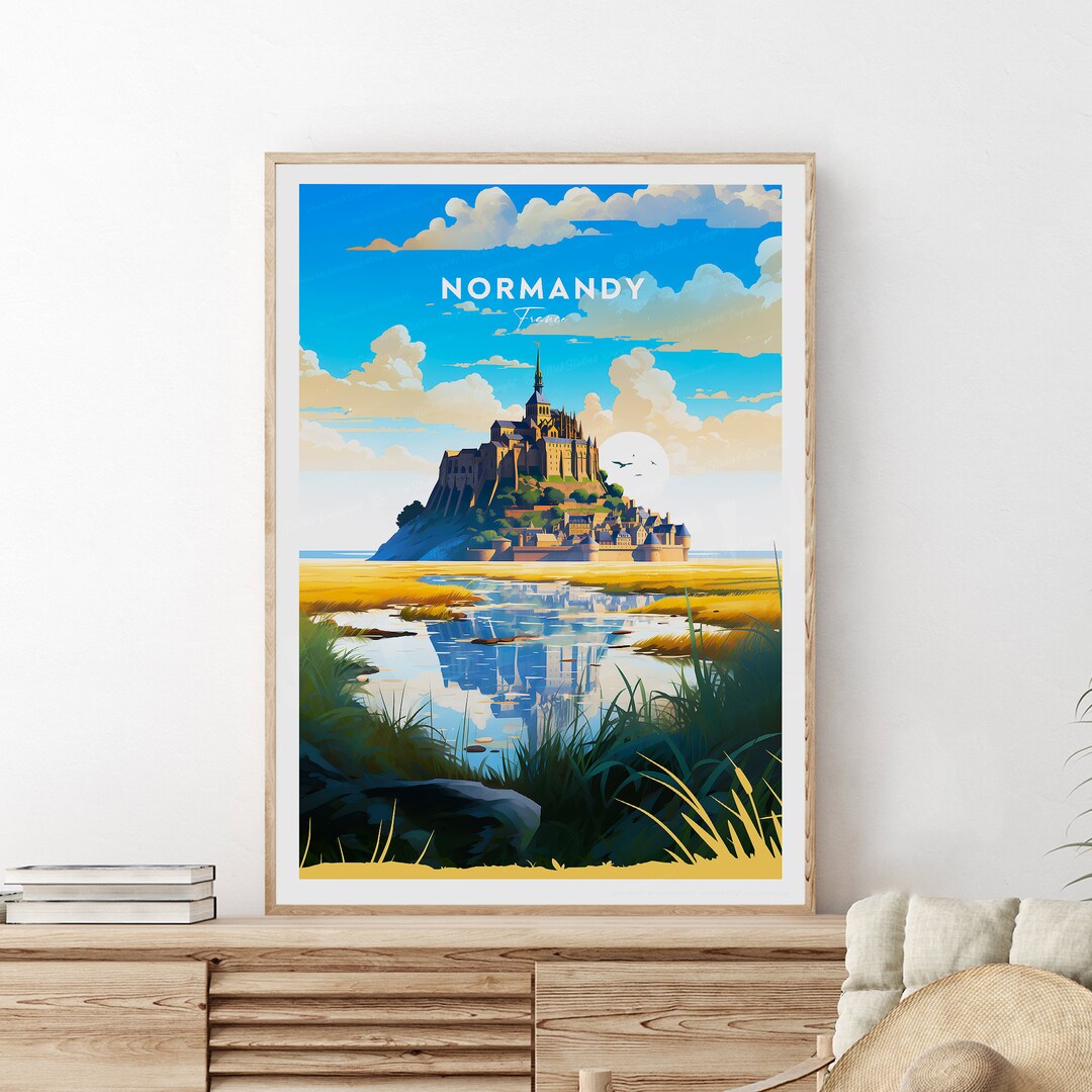 Normandy Traditional Travel Print - France, Normandy Poster, Normandy ...