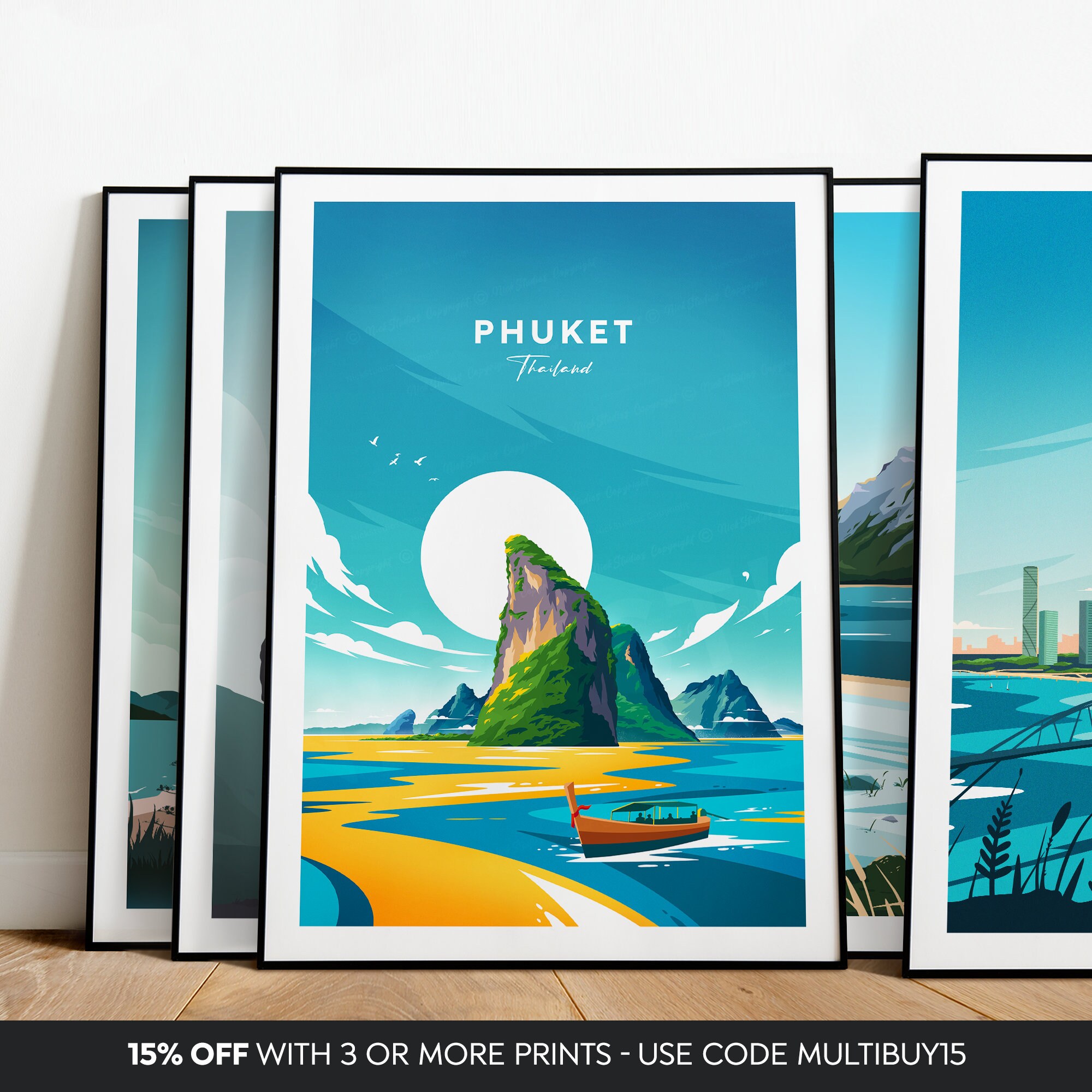 Phuket Traditional Travel Print Thailand Phuket Poster - Etsy