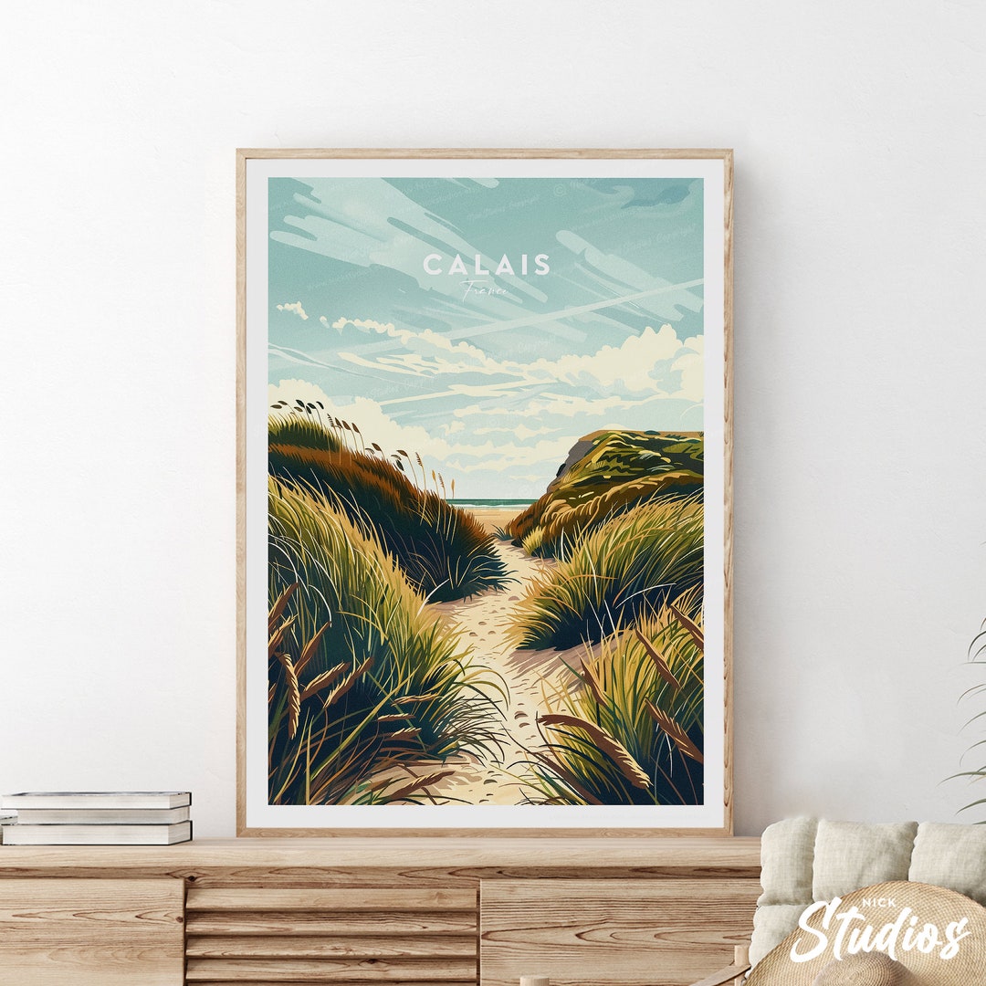 Calais Traditional Travel Print - France, Calais Print, Calais France ...