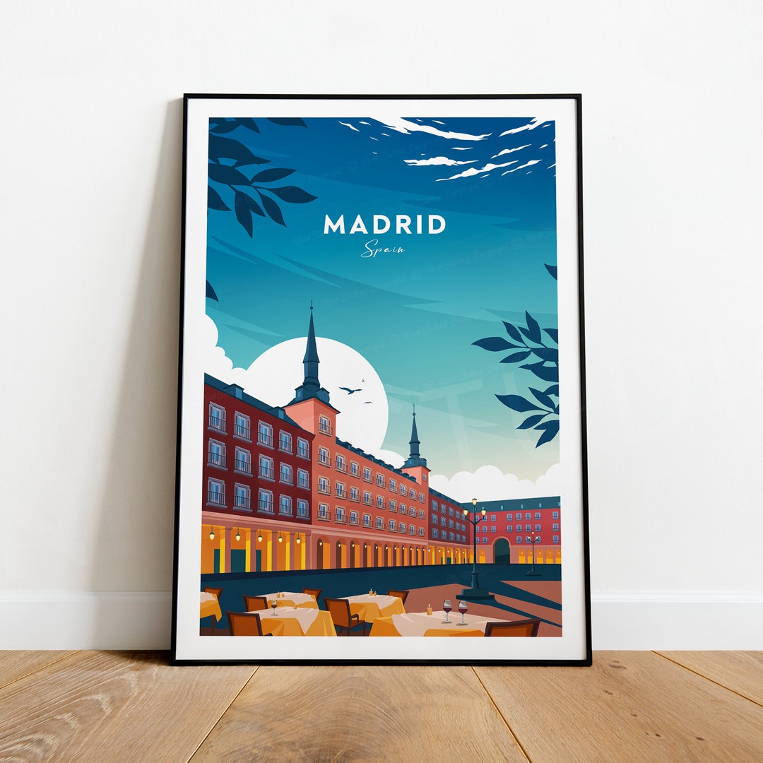 Madrid Travel Print - Spain, Madrid Poster, Madrid Artwork, Birthday ...