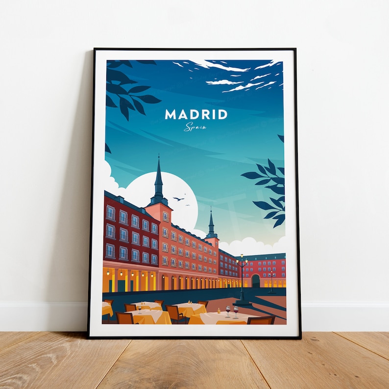 Madrid Travel Print Spain Madrid Poster Madrid Artwork - Etsy