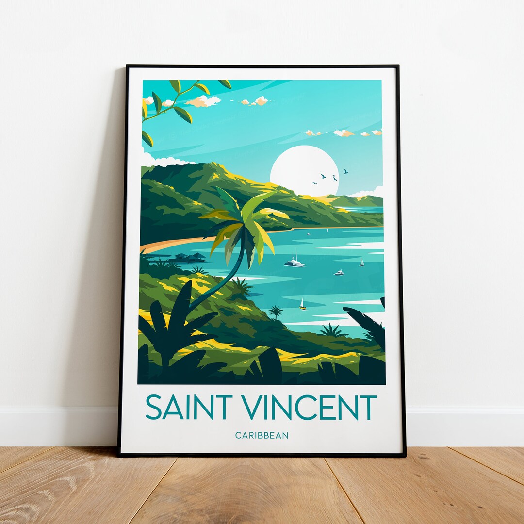 Saint Vincent Travel Print - Caribbean, Saint Vincent Print, Grenadines ...