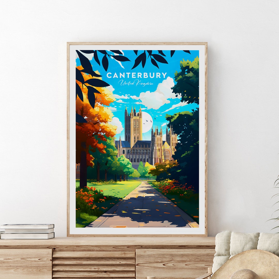 Canterbury Travel Print - United Kingdom, Canterbury Poster, Canterbury ...