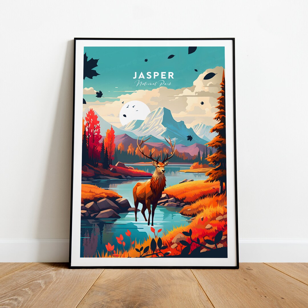 Jasper Traditional Travel Print - National Park, Canada Print, Canada ...