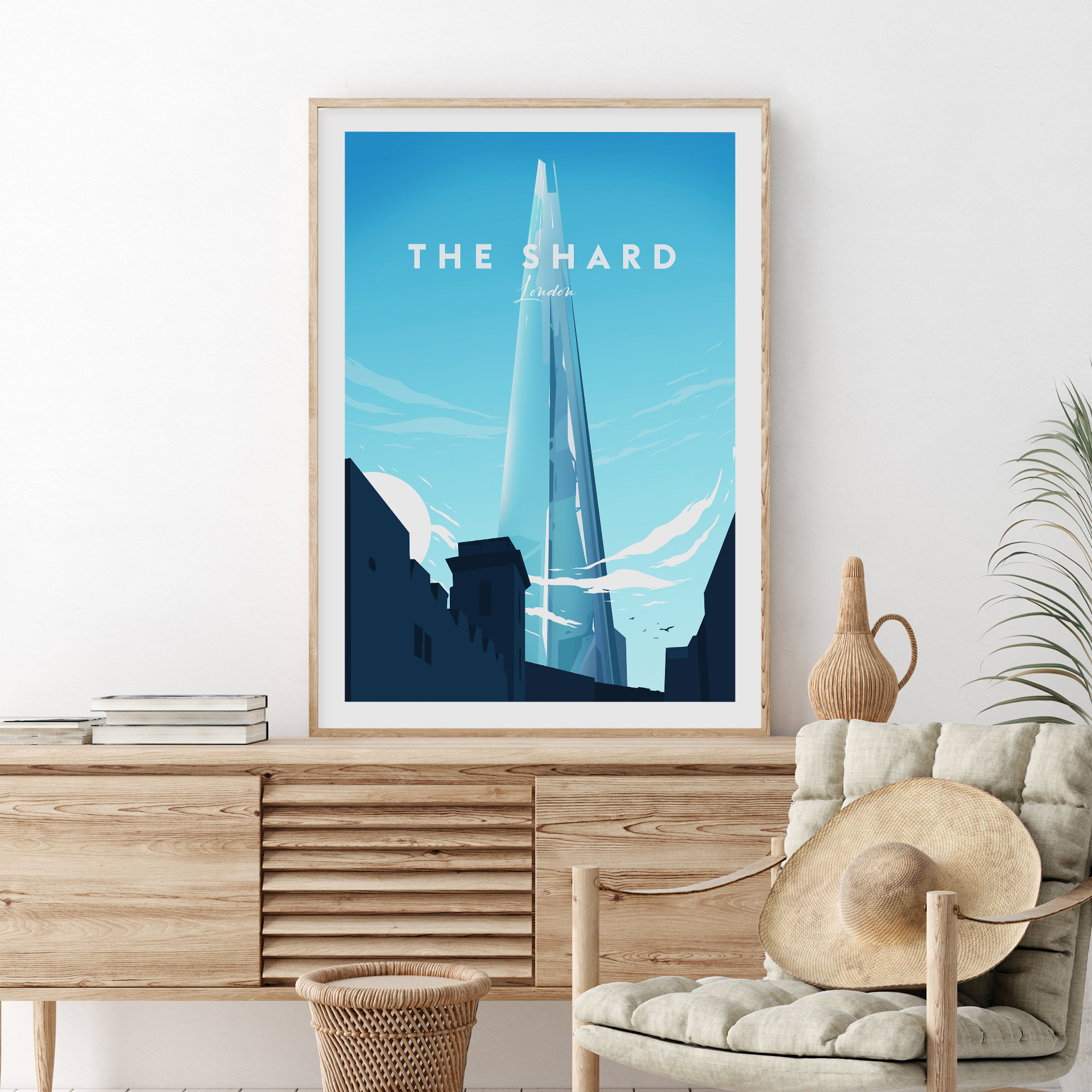 The Shard Traditional Travel Print London Shard Print - Etsy UK