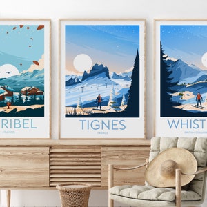 Tignes Travel Print - France, Tignes Poster, Ski Poster, Ski Resort ...