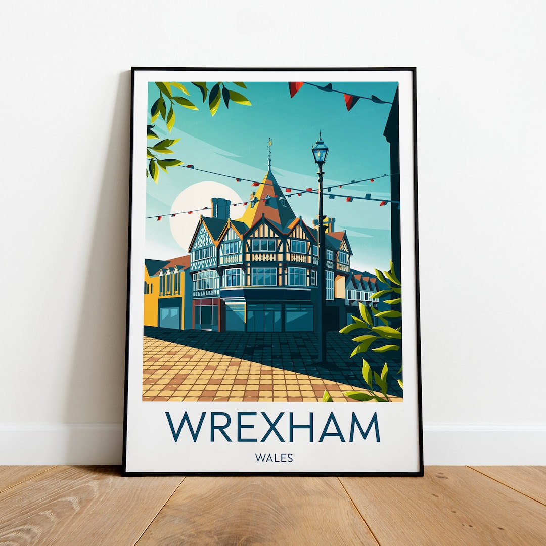Wrexham Travel Print - Wales, Wrexham Poster, Wrexham Artwork, Birthday ...