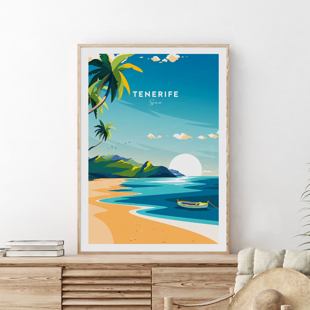 Tenerife Traditional Travel Print - Spain, Travel Prints, Birthday Gift ...