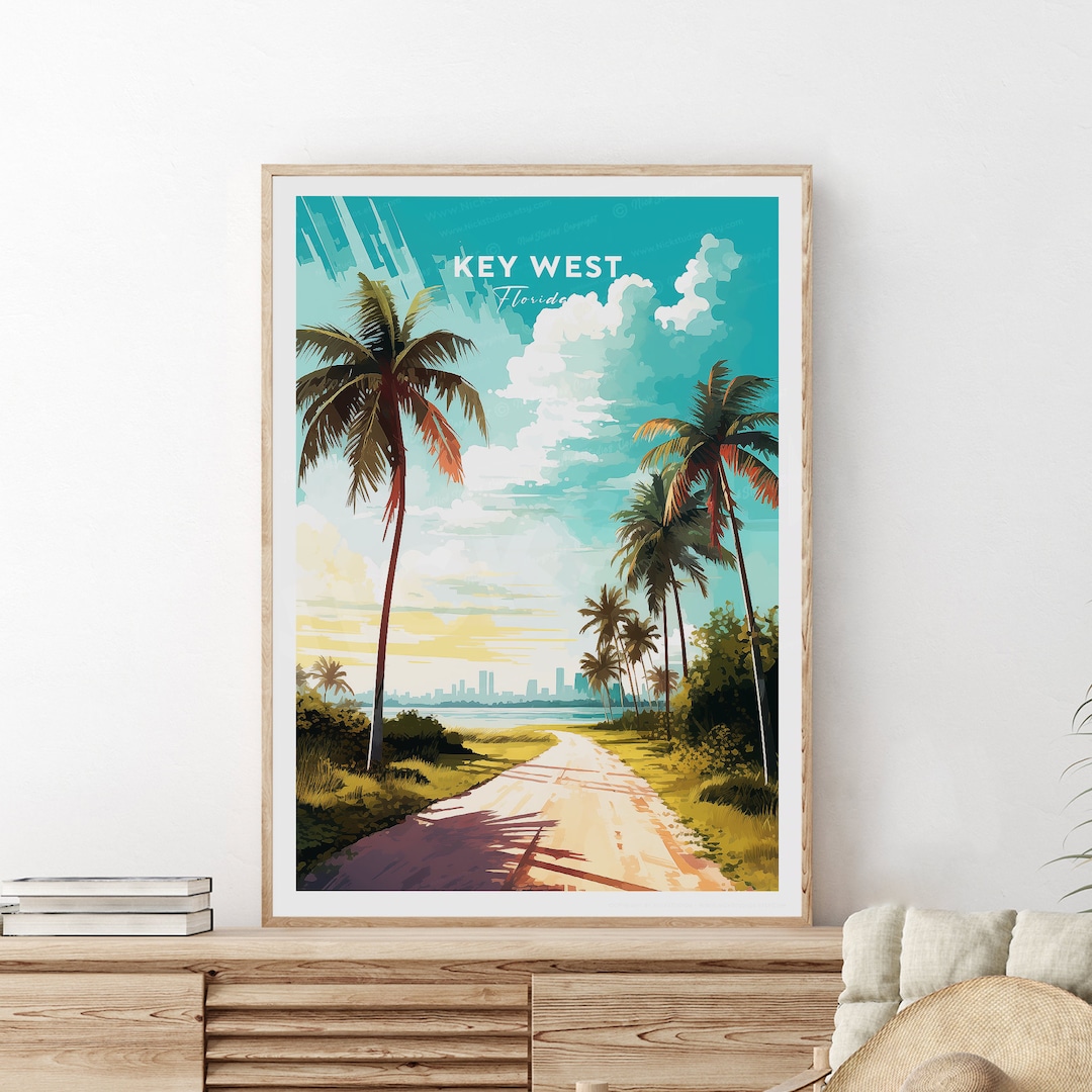 Key West Traditional Travel Print - Florida, Key West Poster, Key West ...