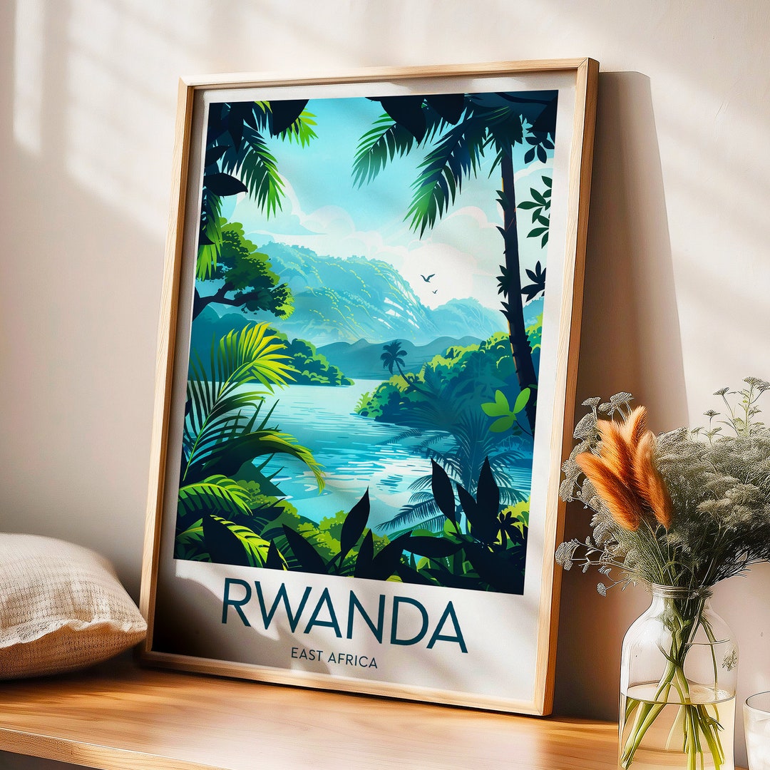Rwanda Travel Print - East Africa, Rwanda Poster, Rwanda Artwork ...