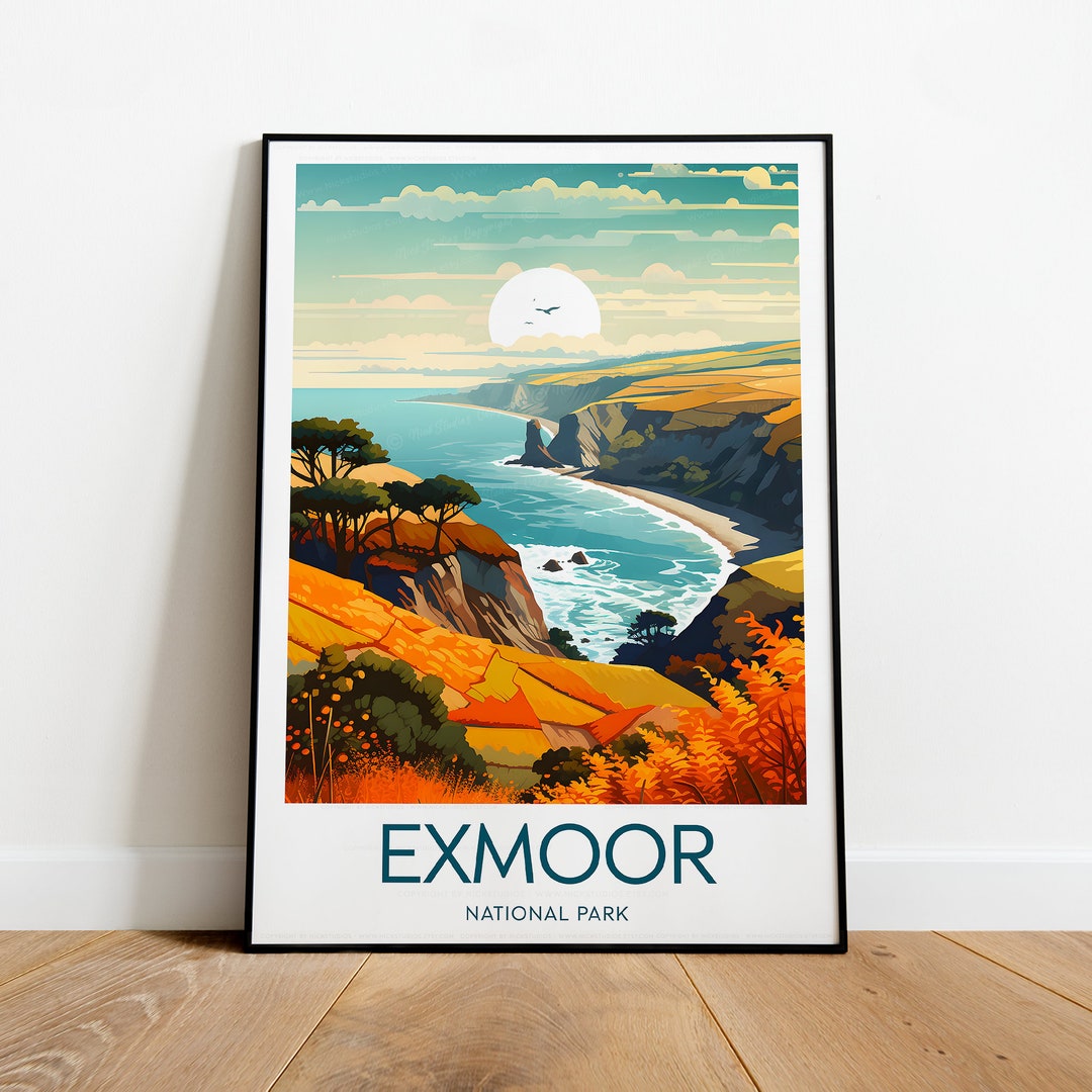 Exmoor Travel Print - National Park, Exmoor Poster, Exmoor Art. Wedding ...