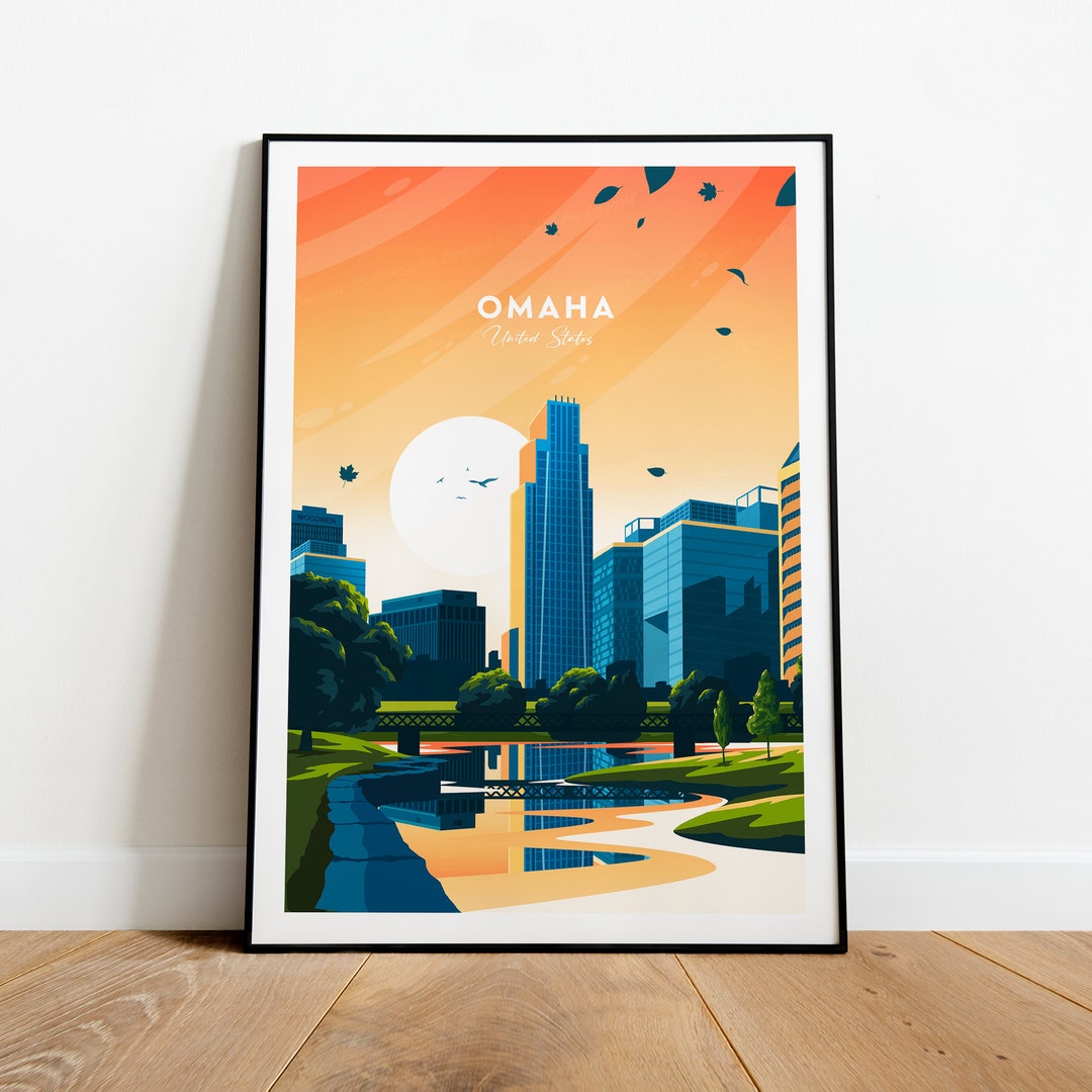 Omaha Evening Traditional Travel Print - United States, Omaha Poster ...