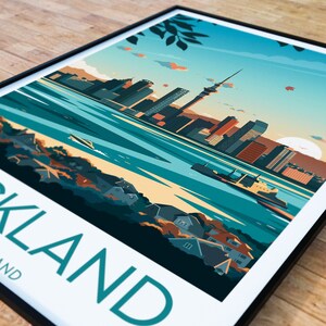 Auckland Evening Travel Print - New Zealand, Auckland Poster, New ...