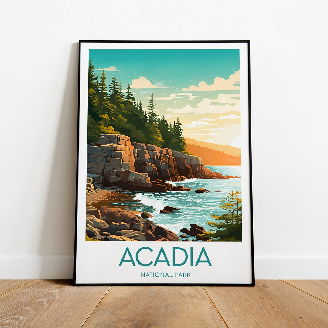 Acadia Travel Print - National Park, Arcadia Print, Arcadia Poster ...