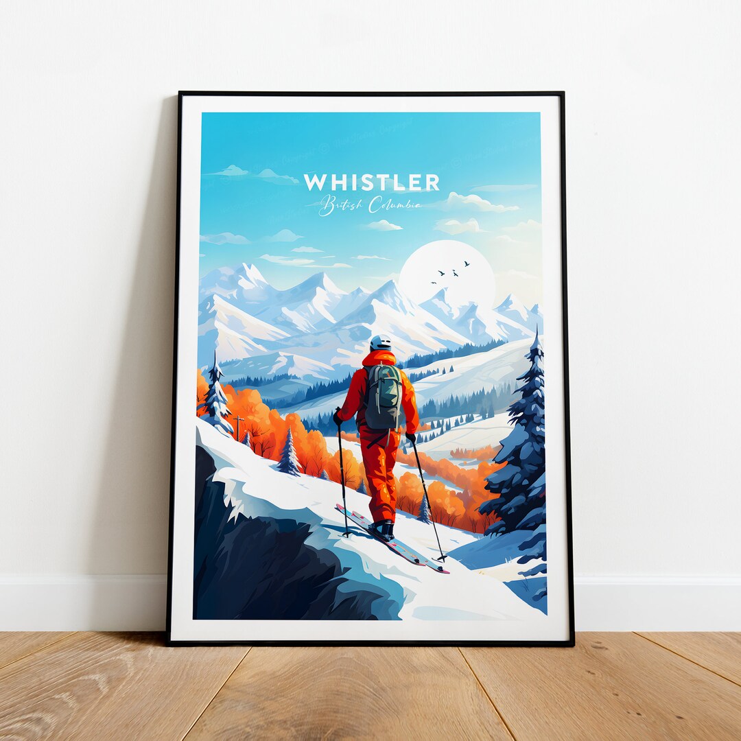 Whistler Traditional Ski Print - British Columbia, Whistler Poster, Ski ...