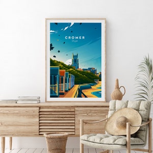 Cromer Beach Print: Traditional Norfolk Travel Poster - Etsy UK