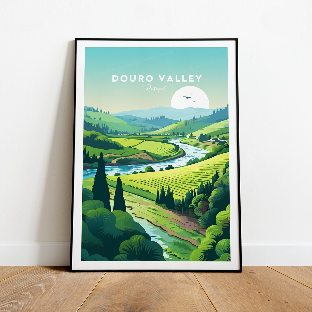 Douro Valley Traditional Travel Print - Portugal, Douro Valley Poster ...