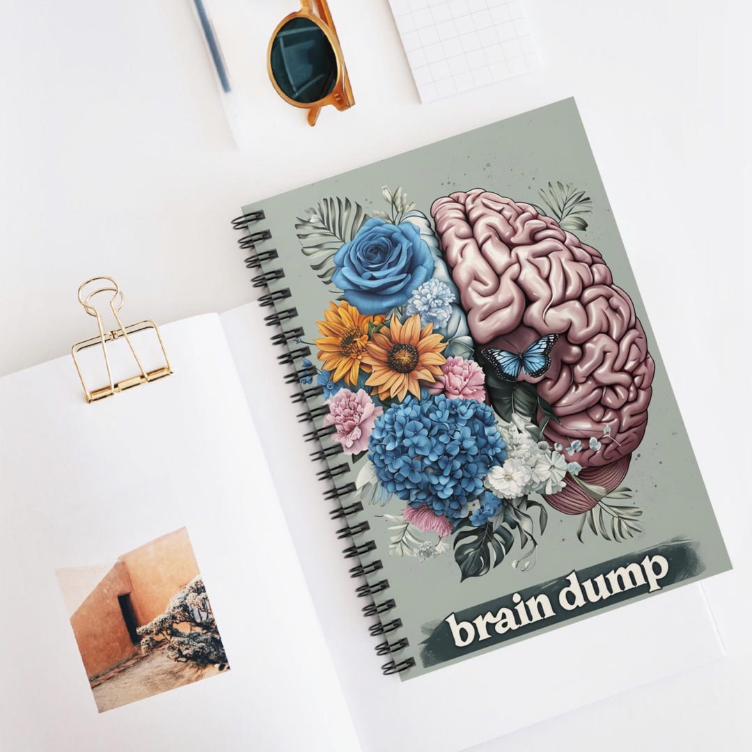 Brain Dump Notebook Spiral Journal, Therapy Planner, Ruled Line Diary ...