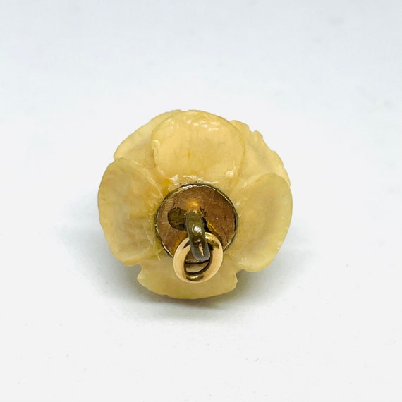 Antique Carved Tagua Nut Rose Flower Pendant Victoria… - Gem