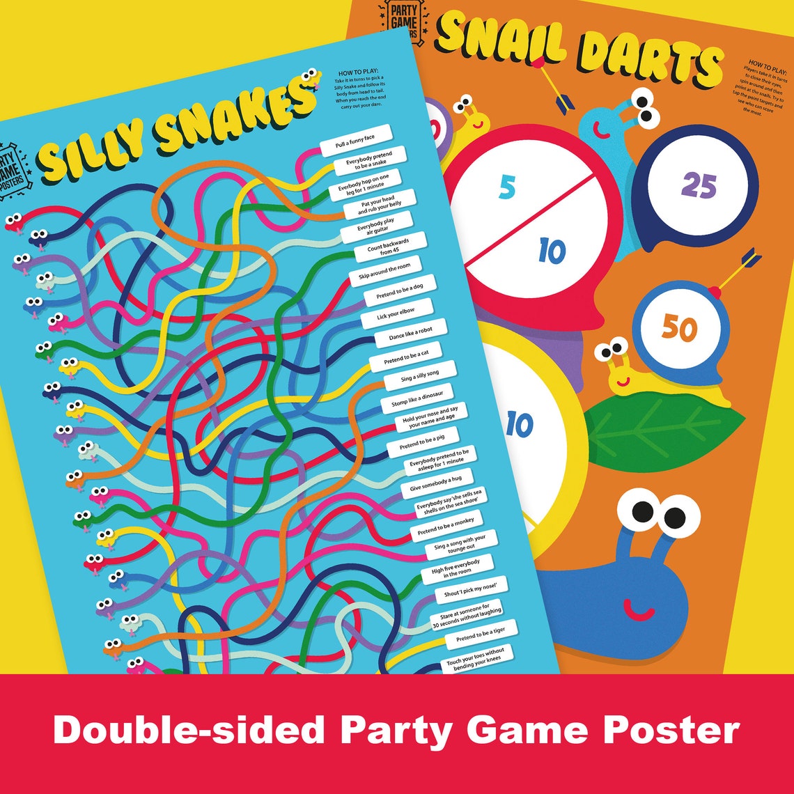 Party Game Poster Kids Party Game for Children Silly Games - Etsy
