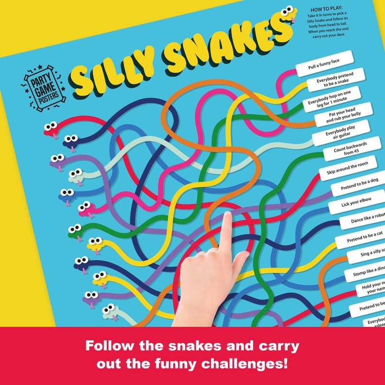 Party Game Poster Kids Party Game for Children Silly Games - Etsy