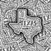 Texas Typography Vinyl Sticker WATERPROOF Laptop, Water Bottle ...