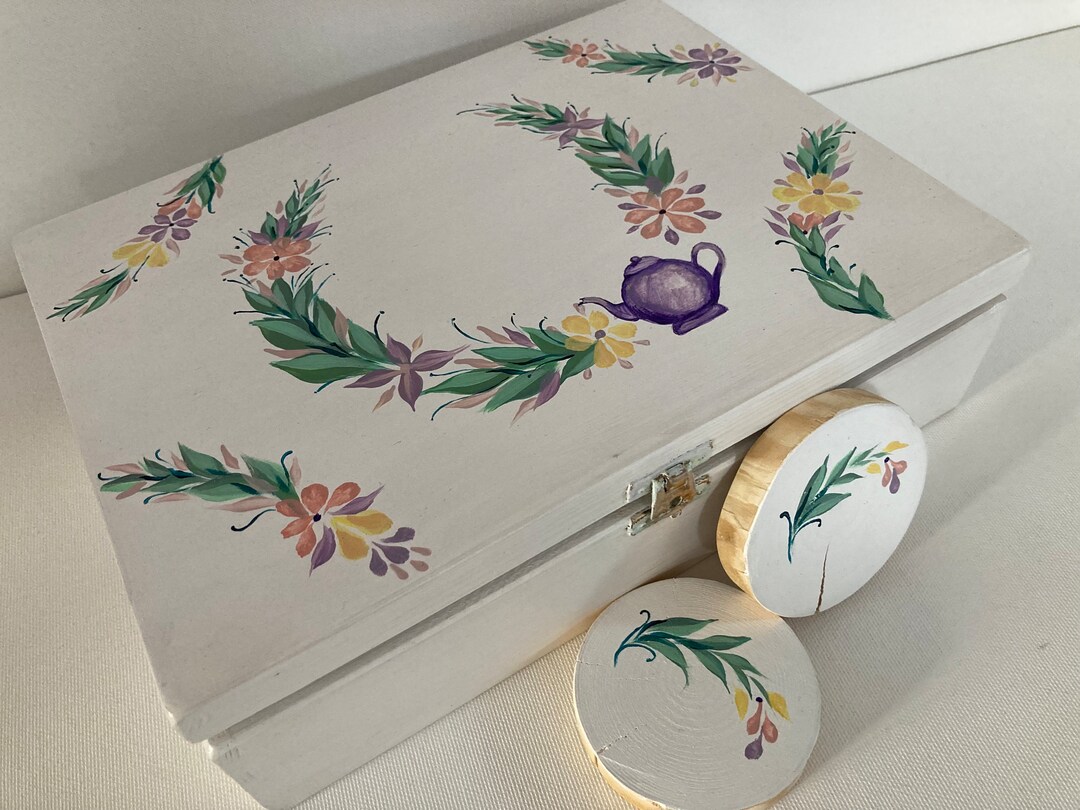 White Tea Box, Stash Box, Wood Chest, Tea Storage, Moderntea Bag ...