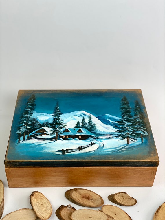 Tea Bag Storage Wooden Blue Tea Box With 12 Slots Big - Etsy