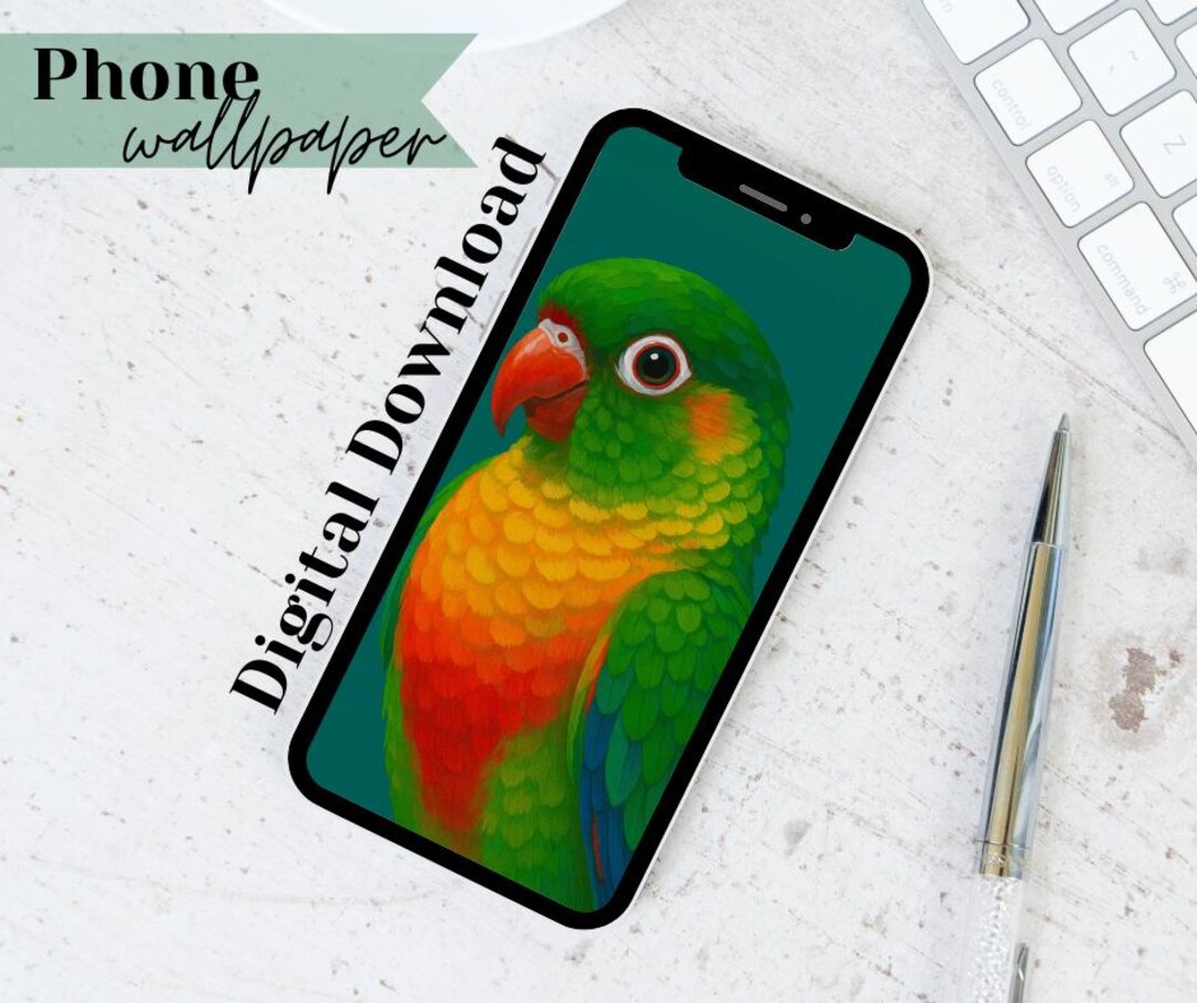 Green-cheeked Conure Phone Wallpaper – Digital Download Pop Art Pet ...