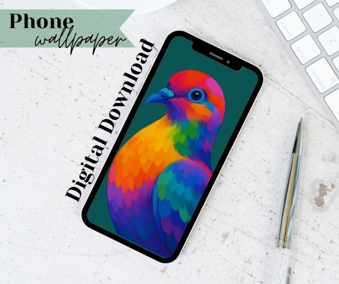 Dove Phone Wallpaper – Digital Download Pop Art Pet Portrait Background ...