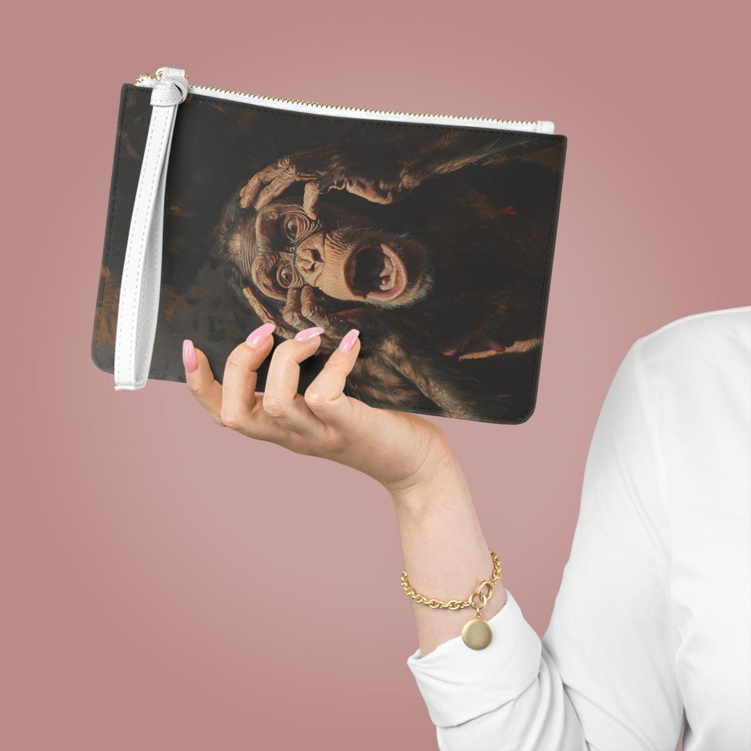 Funny Monkey Clutch Bag Cute Animal Print, Funny Bag, Small Handbag ...