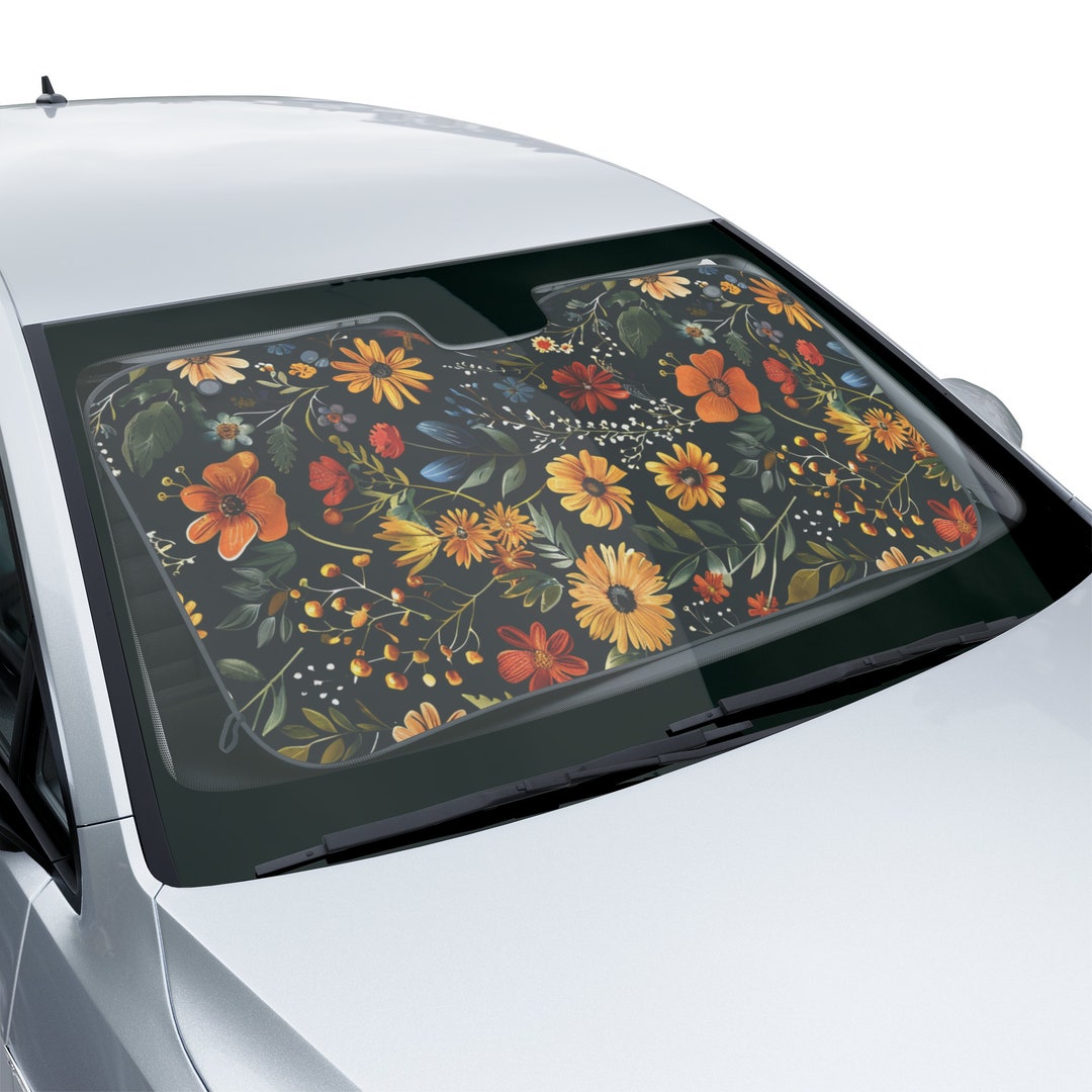 Floral Car Sun Shade for Windshield Custom Car Sun Shade Gifts for Her ...