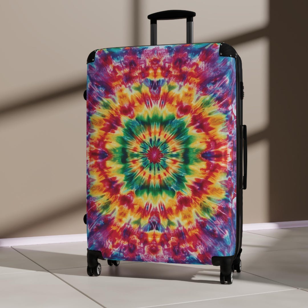 Tie Dye Suitcases With Wheels, Travel Luggage Bag, Rolling Carry-on ...