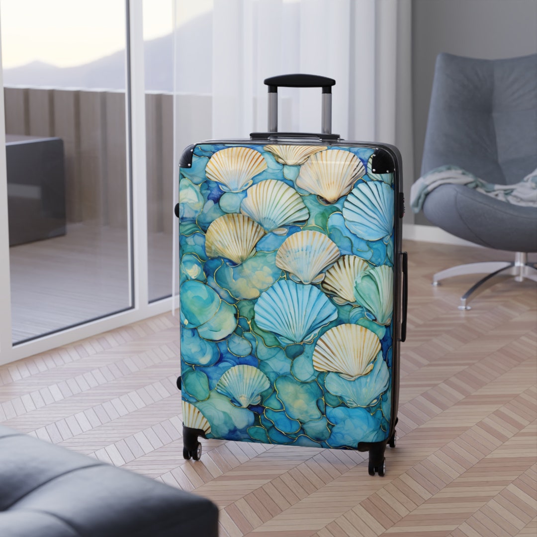 Seashells Suitcase With Wheels Custom Suitcase With Patterns ...
