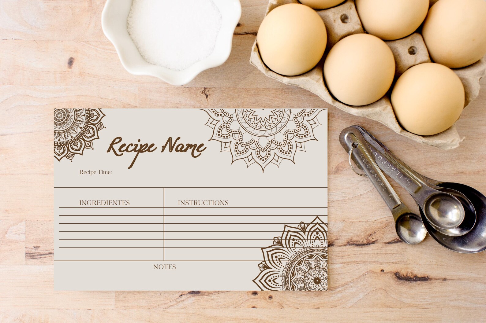 Editable Recipe Template Minimalist Recipe Card 4 X 6 Recipe Card Edit ...