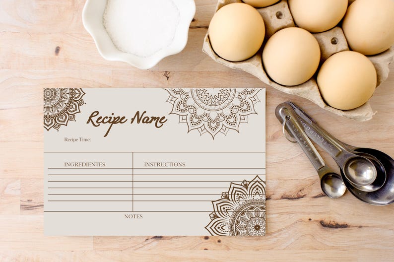 Editable Recipe Template Minimalist Recipe Card 4 X 6 Recipe Card Edit ...