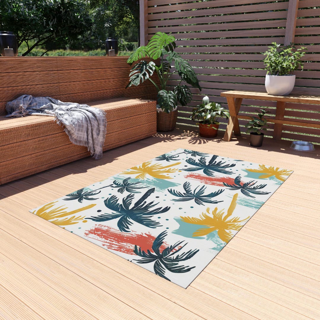 Palm Tree Outdoor Rug Custom Rug Housewarming Gifts for Her Tropical ...