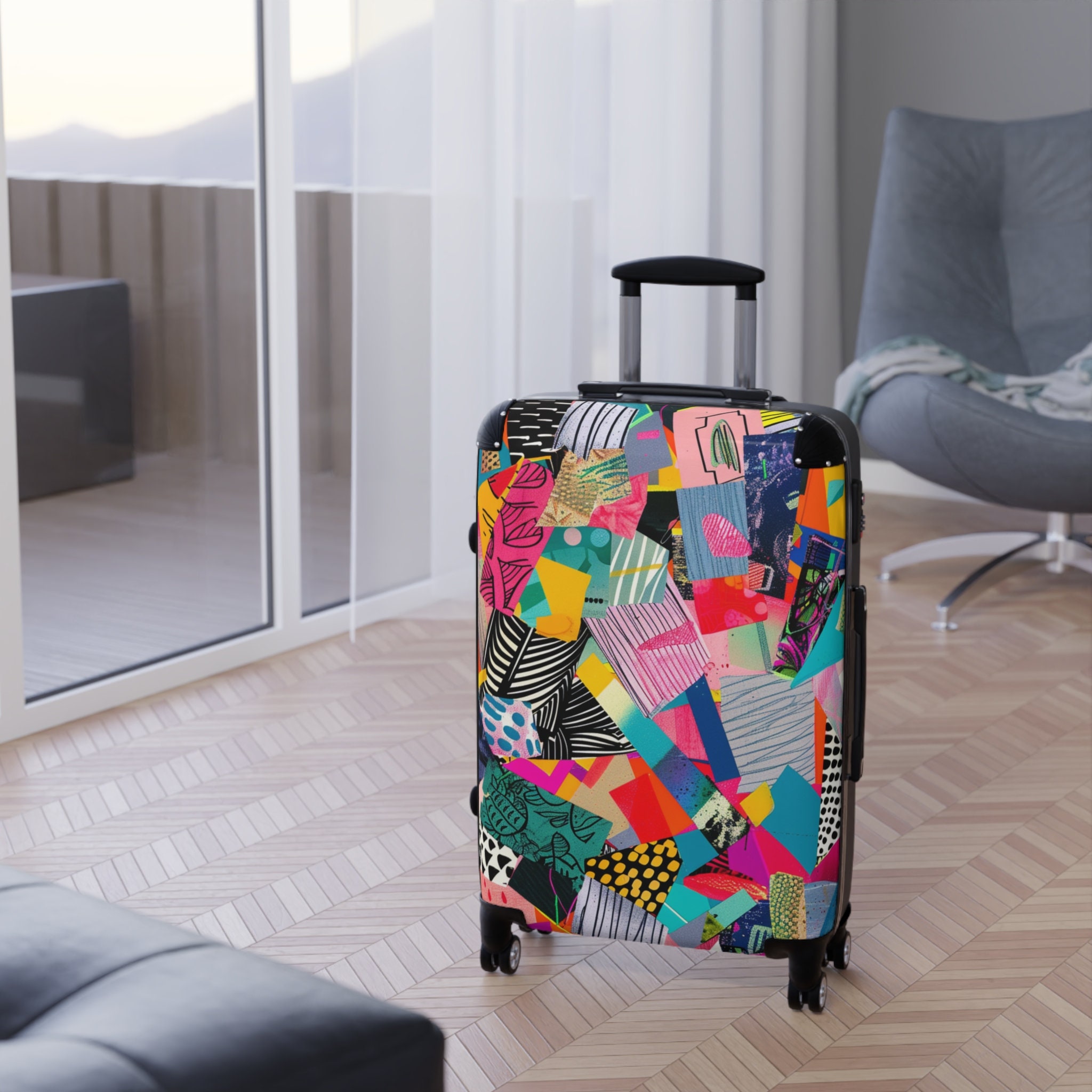 Custom Travel Suitcase With Wheels Suitcase With Patterns Abstract Art ...