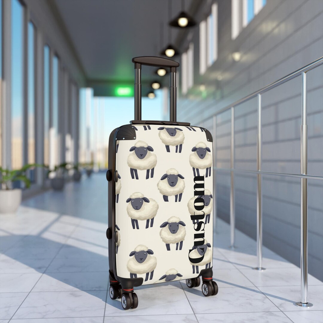 Custom Sheep Design Suitcases Travel Bag Luggage With Wheels ...