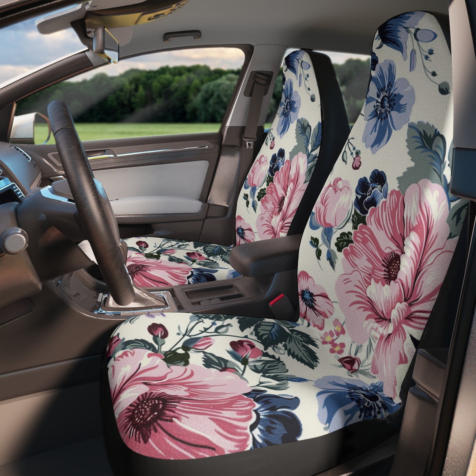 Custom Floral Car Seat Covers for Women Custom Car Seat Covers for ...