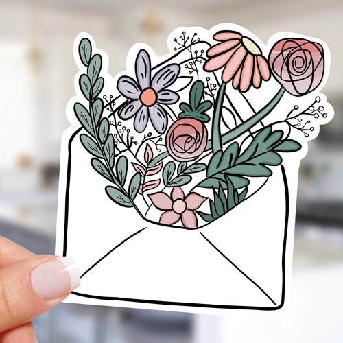 Flower Envelope Sticker Waterproof Stickers Boho Stickers - Etsy
