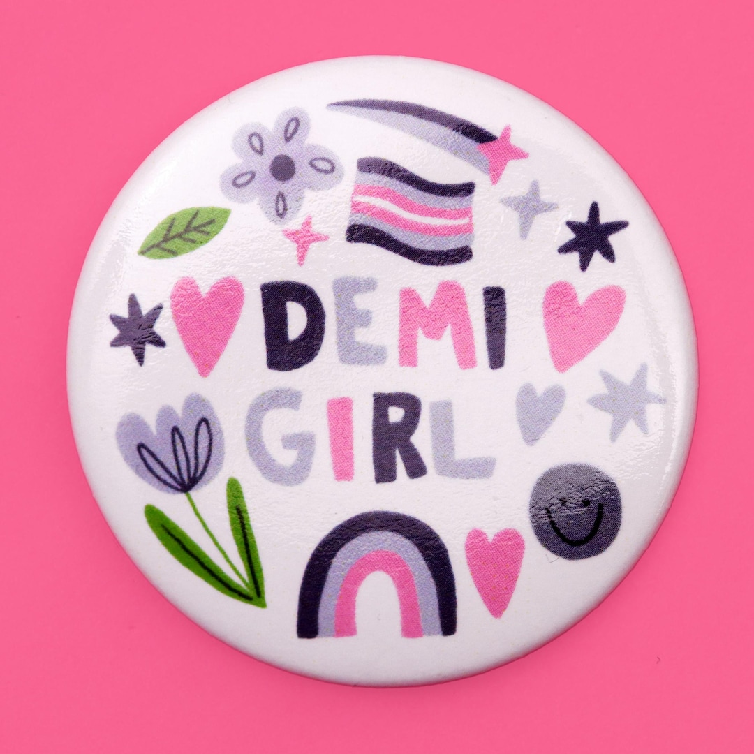 Demi Girl Badge Genderfluid Bigender Trans Identity Pride Button Pin - Etsy