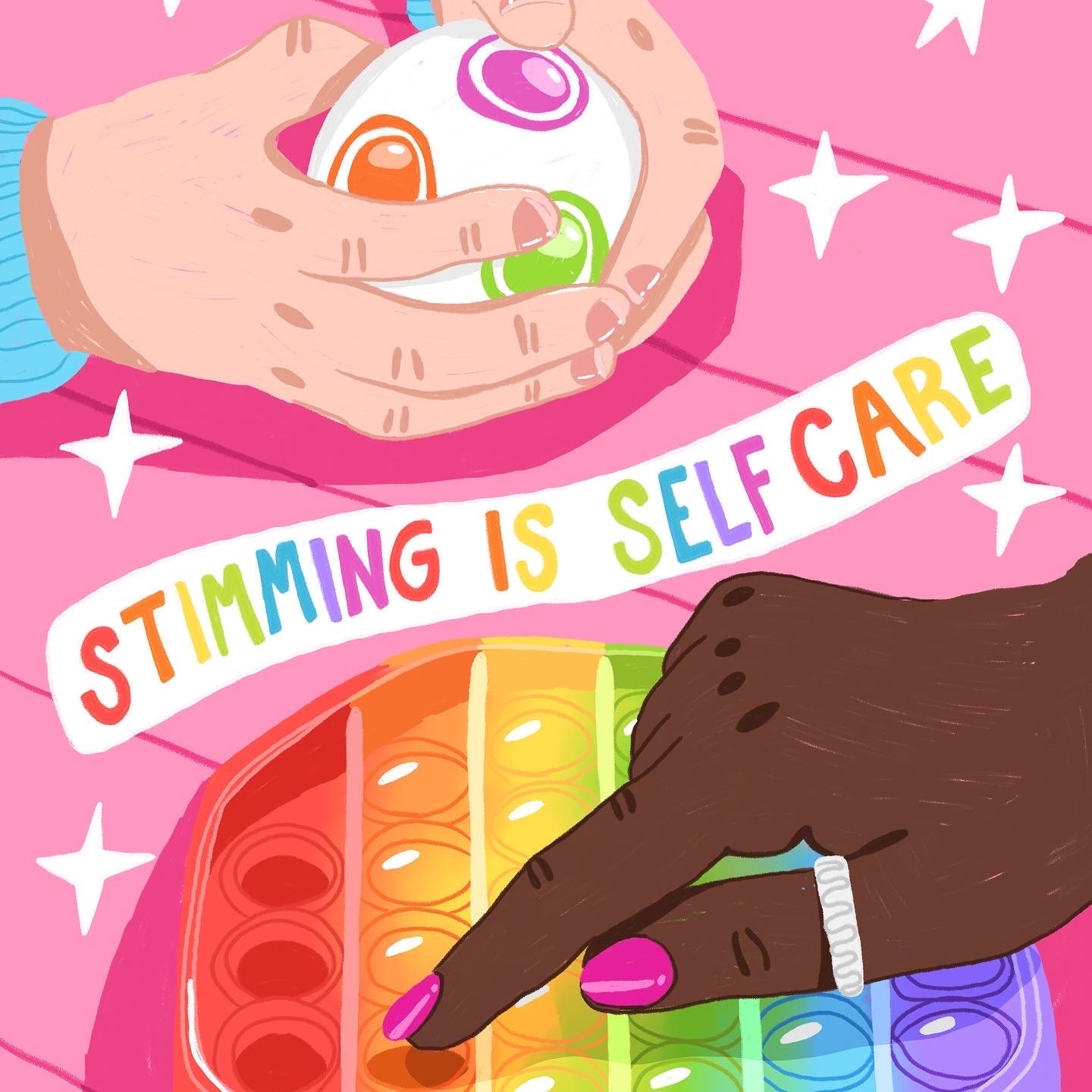 Stimming is Self Care Art Print Neurodiversity Autism Adhd Autistic ...