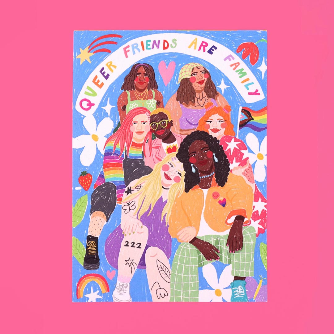 Queer Friends Are Family Art Print | LGBT Queer Pride Empowering ...