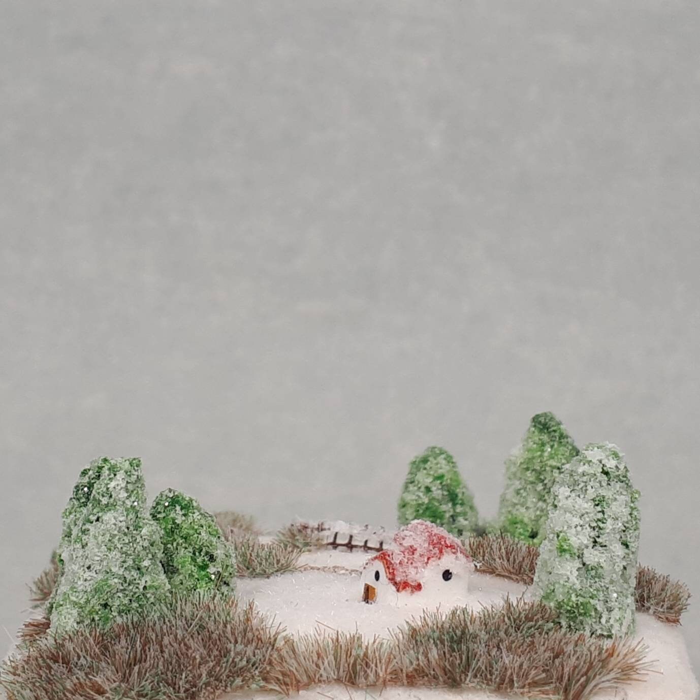 Miniature Snowy Landscape. Snowy Landscape Diorama. Snow Cabin Diorama ...