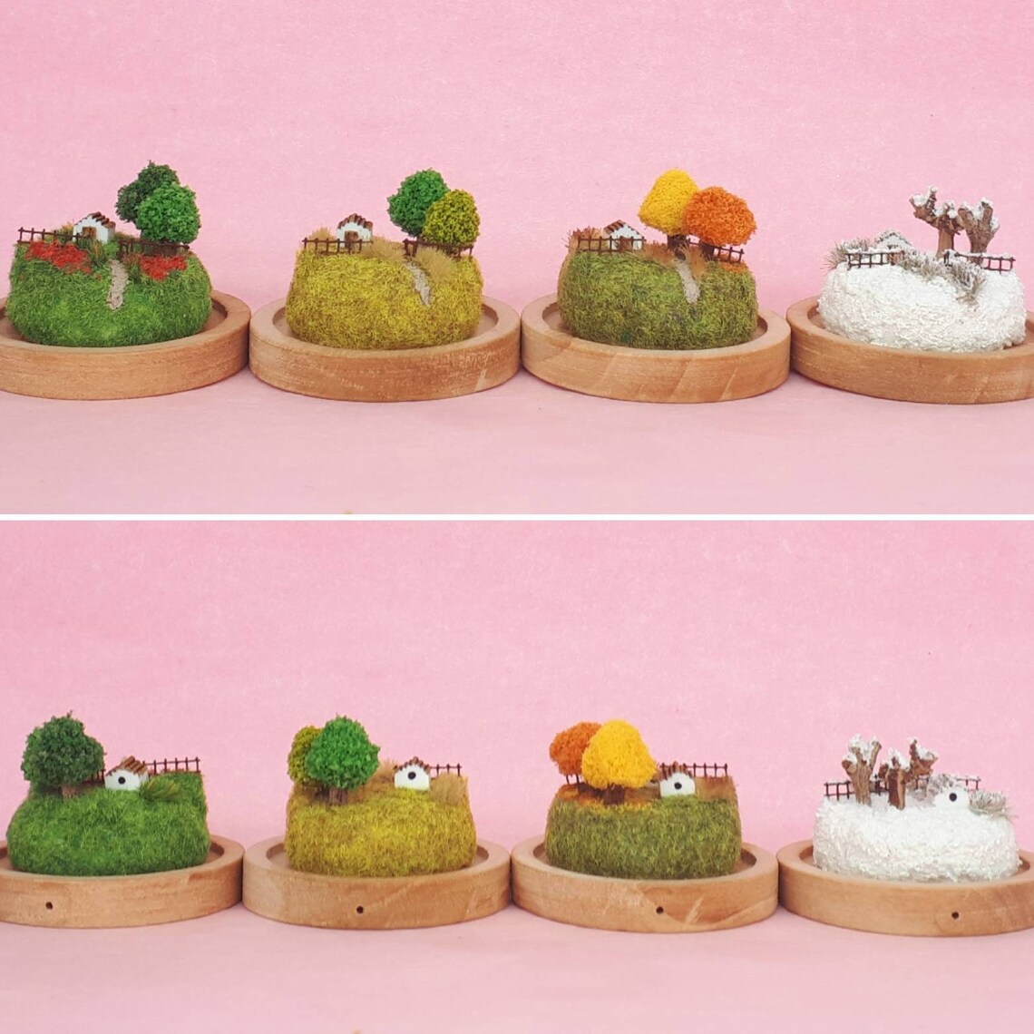 Miniature Four Seasons Diorama. Spring Summer Autumn Winter. Four ...