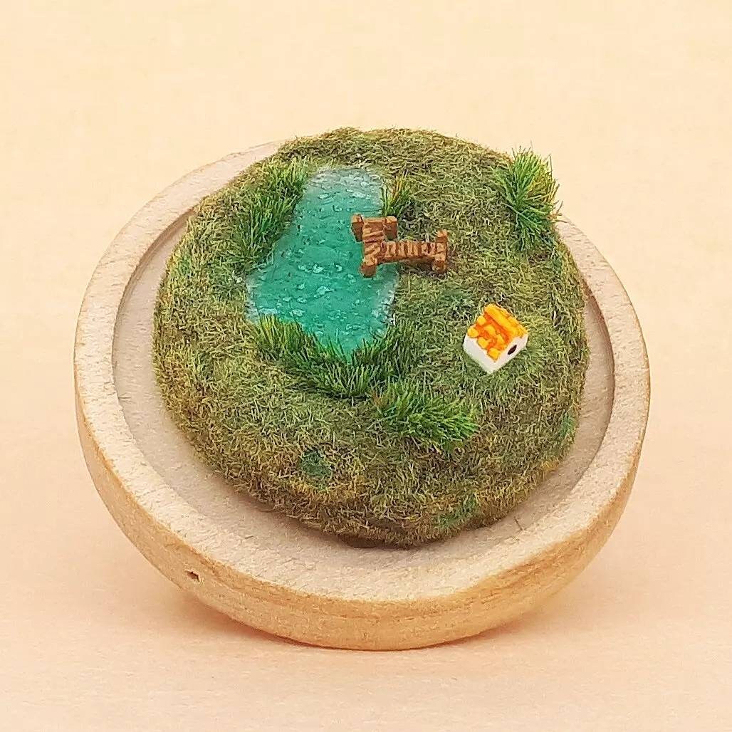 Miniature Pier Diorama. House With Miniature Lake. Unique Handmade ...