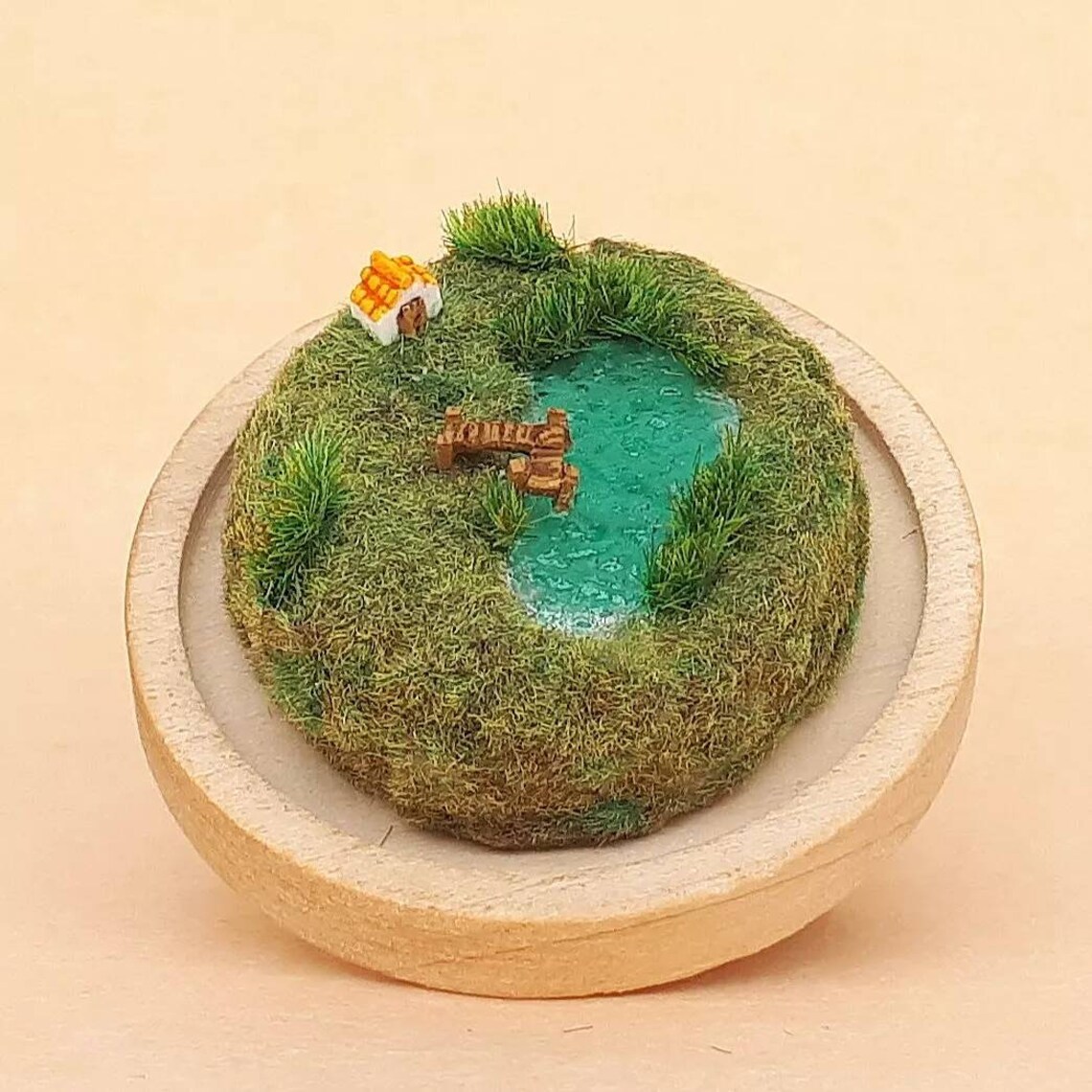 Miniature Pier Diorama. House With Miniature Lake. Unique Handmade ...
